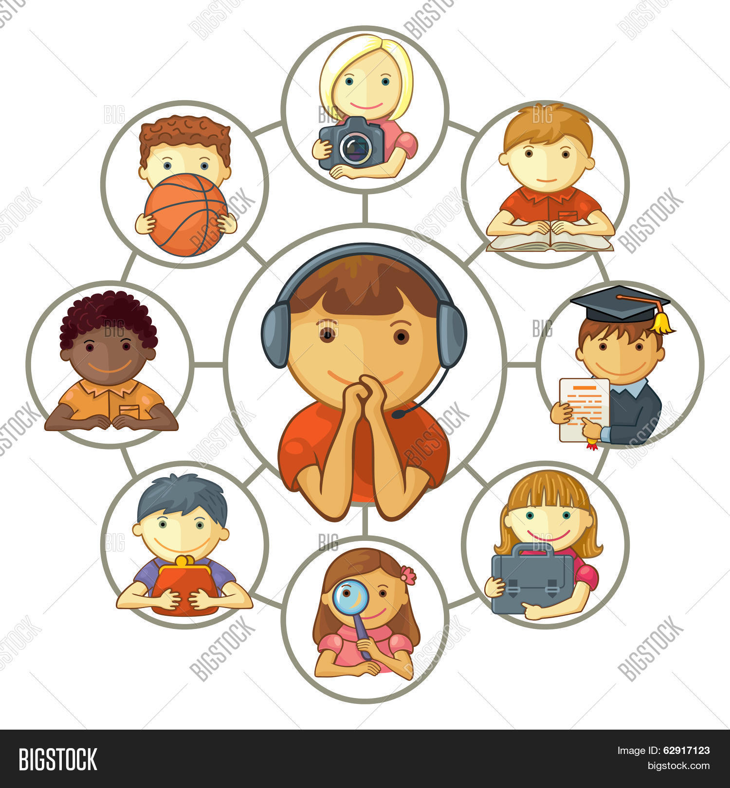 Boy Connected Through Vector & Photo (Free Trial) | Bigstock