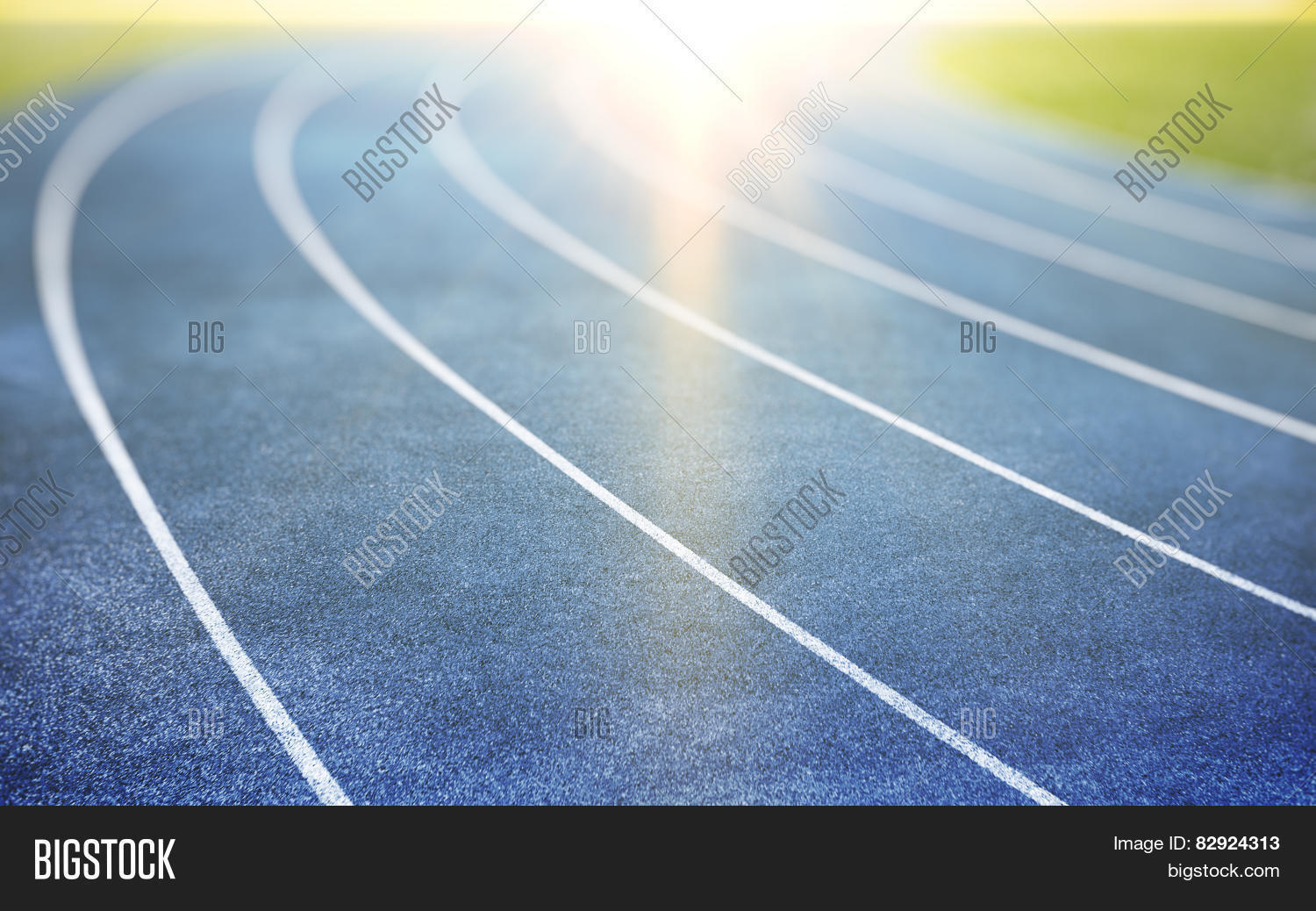 Blue Running Track Image & Photo (Free Trial) | Bigstock