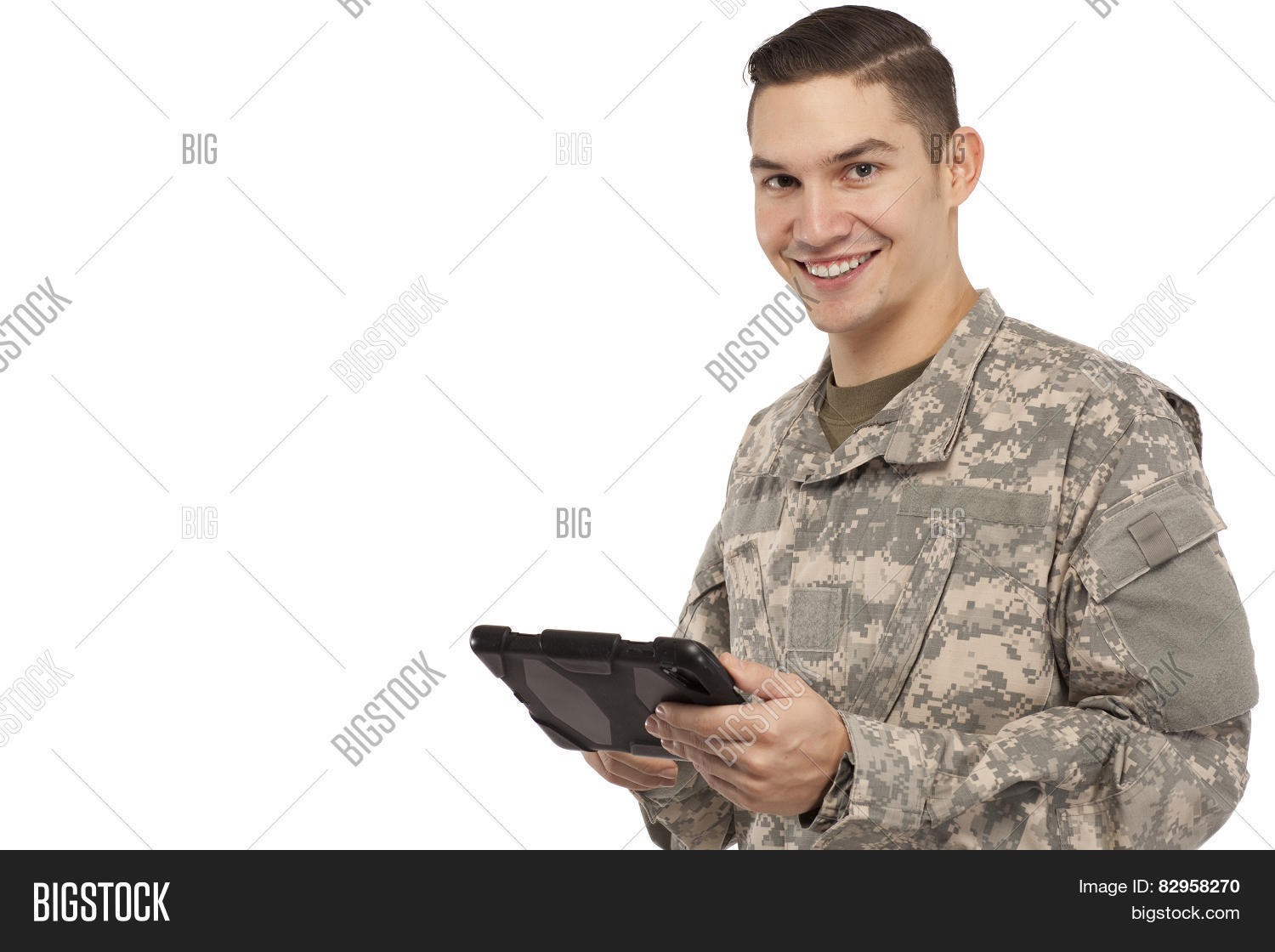 Soldier Using Digital Image & Photo (Free Trial) | Bigstock