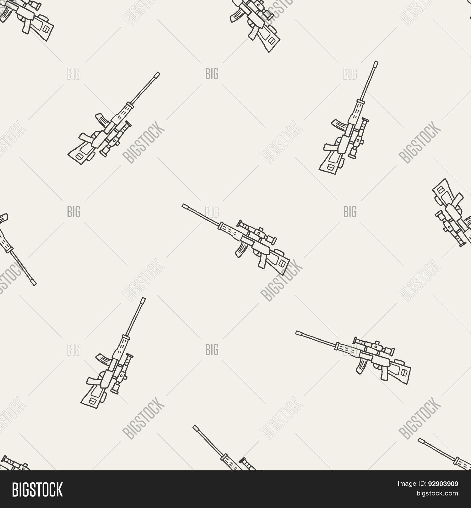 Sniper Rifle Doodle Vector & Photo (Free Trial) | Bigstock