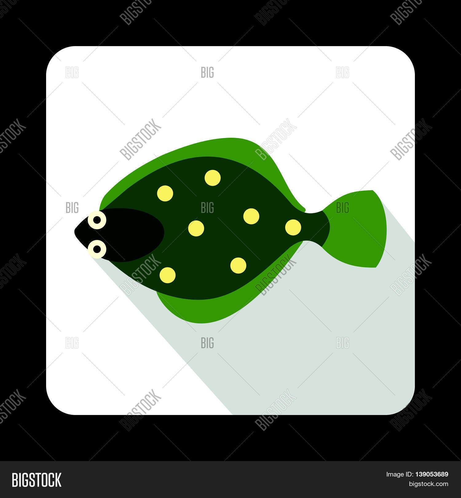 Flounder Fish Icon Vector & Photo (Free Trial) | Bigstock