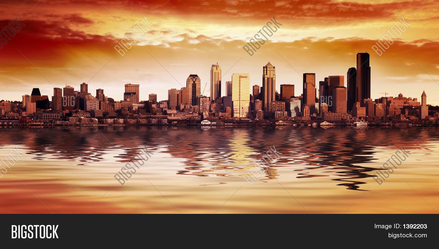 Seattle Sunset View Image & Photo (Free Trial) | Bigstock