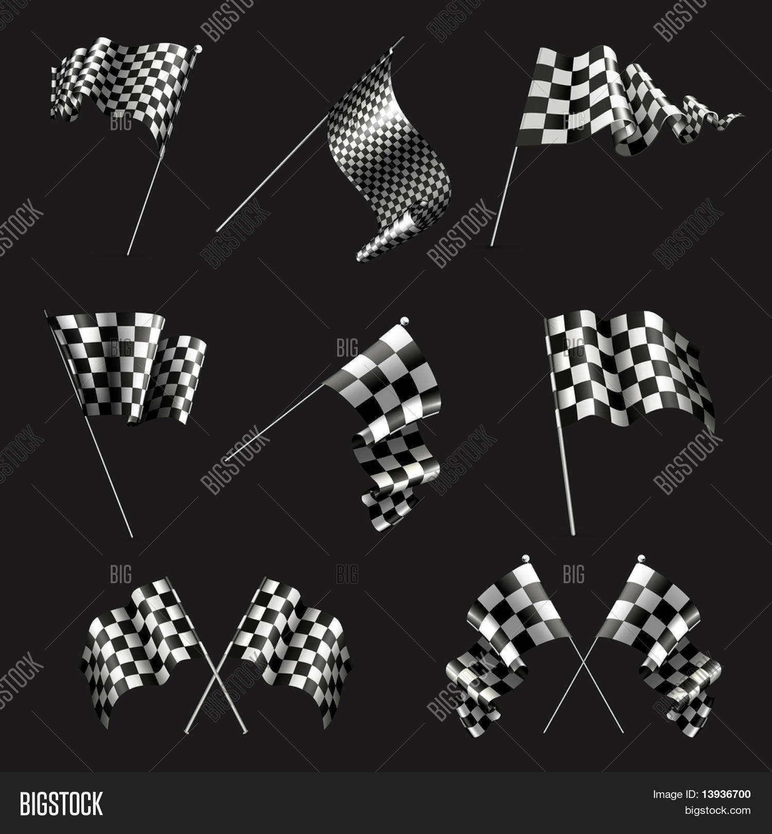 Checkered Flags Set Vector & Photo (Free Trial) | Bigstock