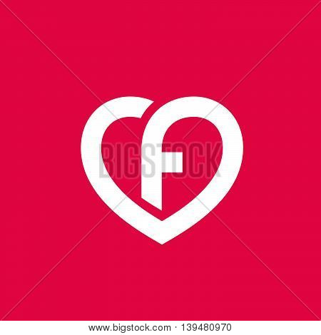 Letter F Heart Logo Vector & Photo (Free Trial) | Bigstock