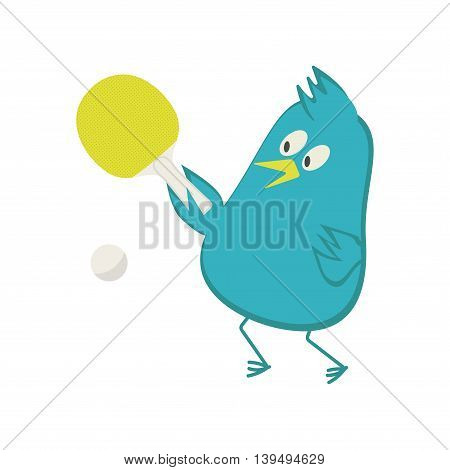 Blue Bird Plays Ping Vector & Photo (Free Trial) | Bigstock