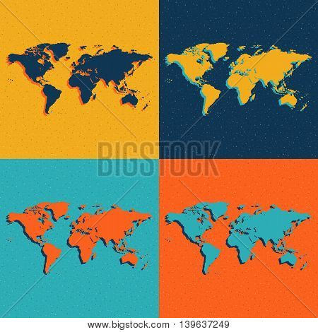 Vector y foto Color World Maps. (prueba gratis) | Bigstock