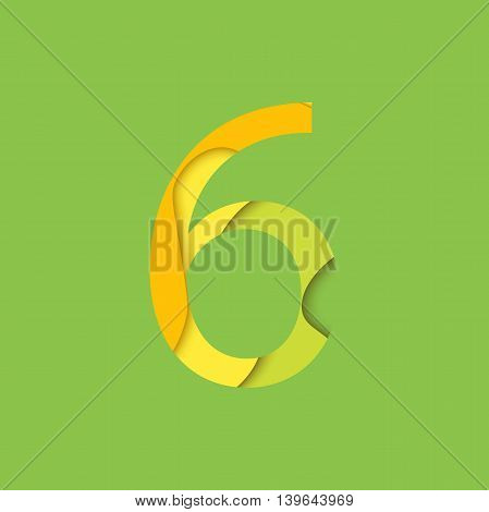 Number Six Design Vector & Photo (Free Trial) | Bigstock