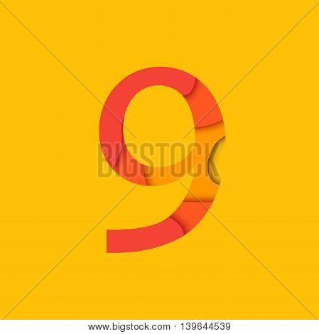 Number Nine Design Vector & Photo (Free Trial) | Bigstock