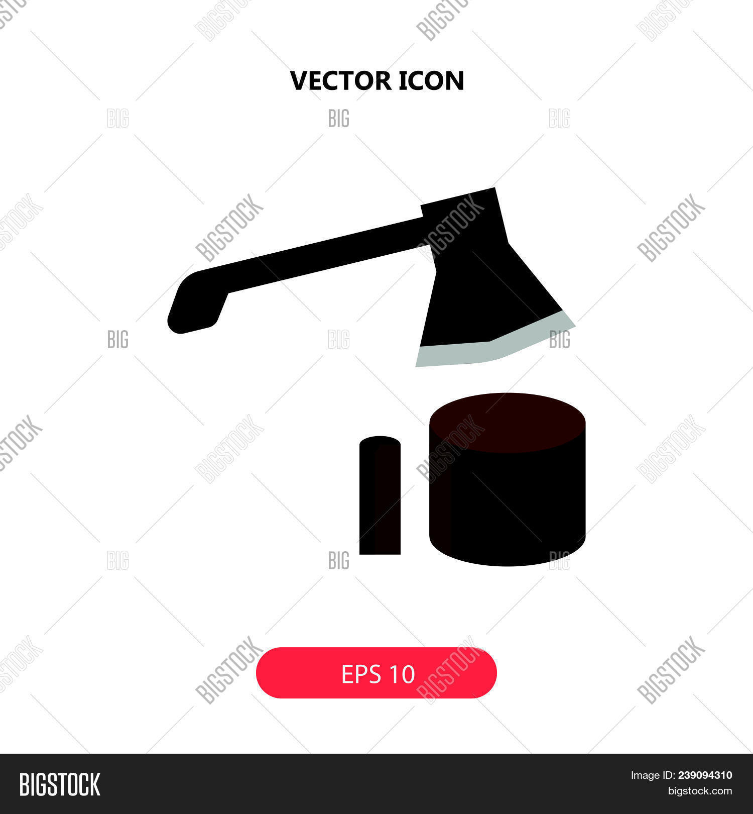 Chopping Wood Icon Vector & Photo (Free Trial) | Bigstock