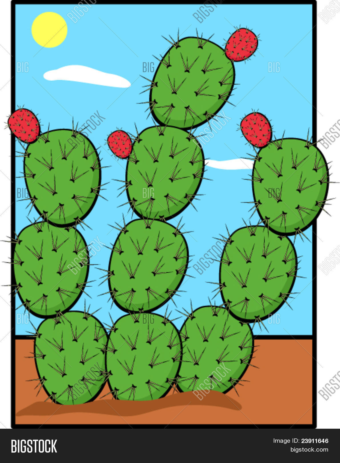 Prickly Pear Nopal Vector & Photo (Free Trial) | Bigstock