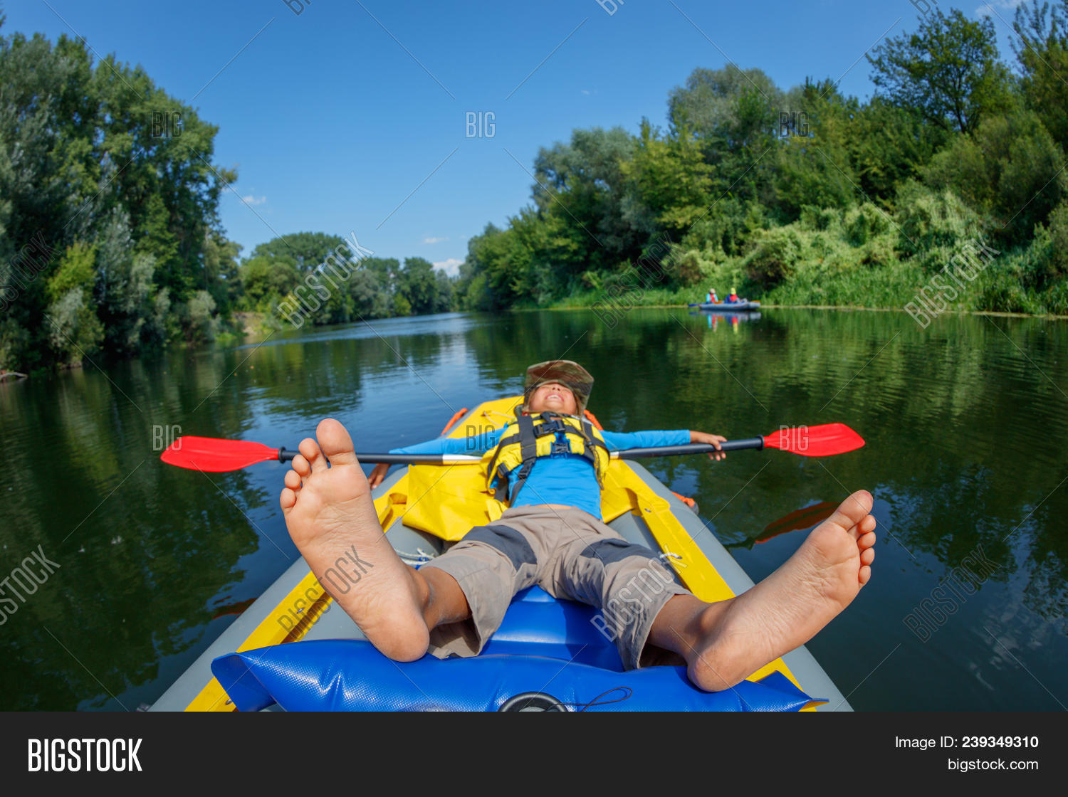Happy Boy Kayaking On Image & Photo (Free Trial) | Bigstock