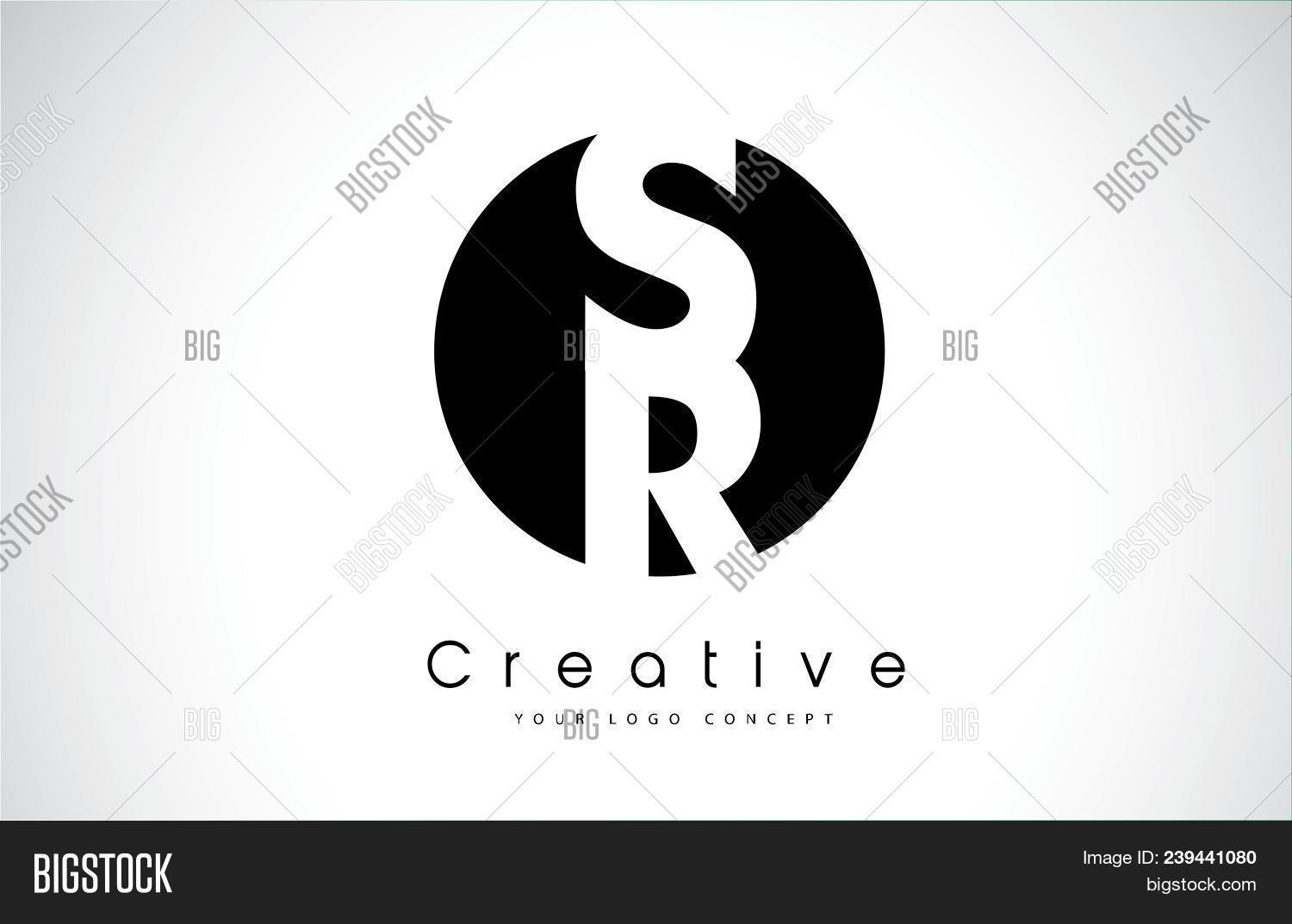 Sr Letter Logo Design Vector & Photo (Free Trial) | Bigstock