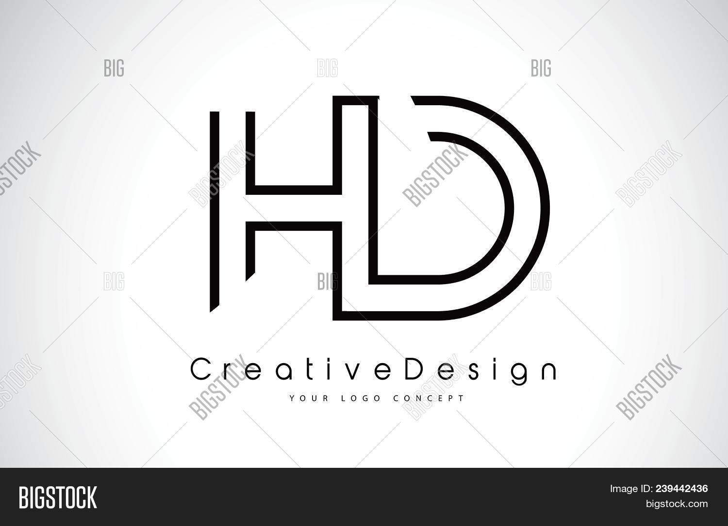 Hd H D Letter Logo Vector & Photo (Free Trial) | Bigstock
