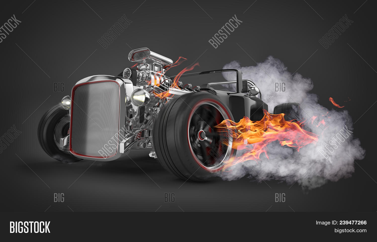 Hot Rod Smoke Flames Image & Photo (Free Trial) | Bigstock