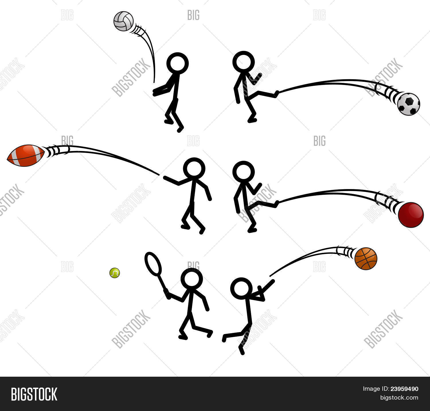 Stick Figure Sports Vector & Photo (Free Trial) | Bigstock