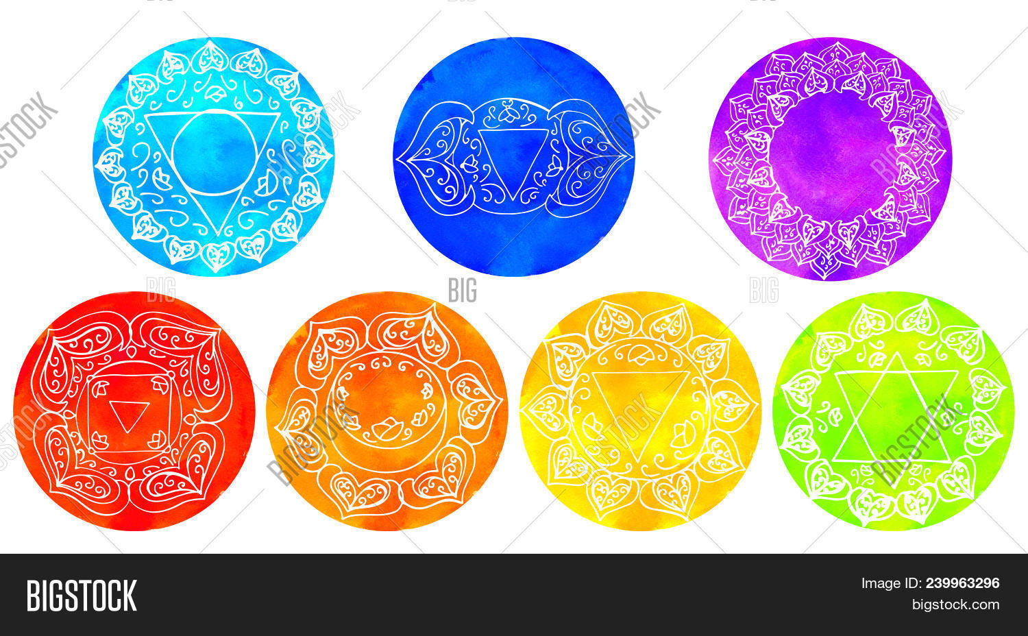 Set Watercolor Chakras Image & Photo (Free Trial) | Bigstock