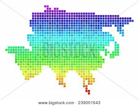 Pixel Asia Map. Vector & Photo (Free Trial) | Bigstock