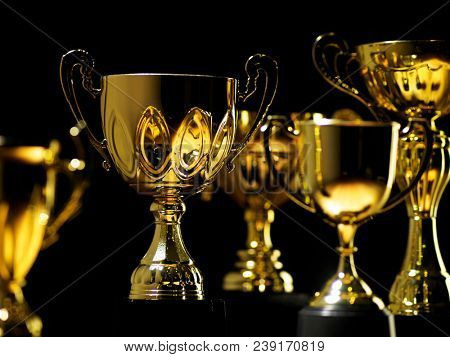 Golden Trophy On Black Image & Photo (Free Trial) | Bigstock