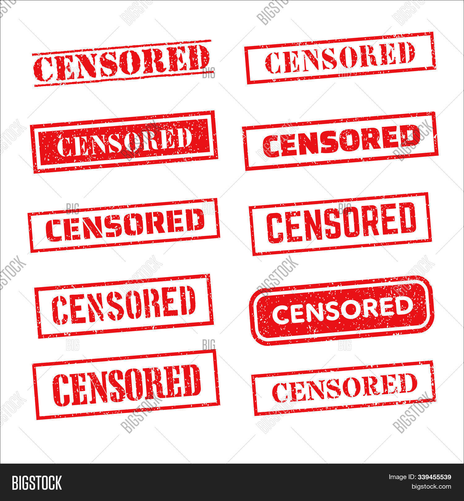 Censored Red Rubber Vector & Photo (Free Trial) | Bigstock