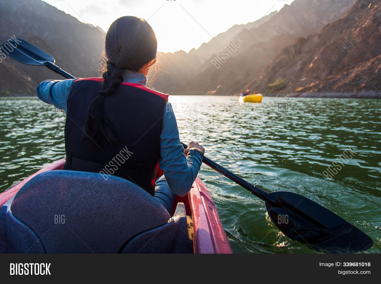 Woman Kayaking Scenic Image & Photo (Free Trial) | Bigstock