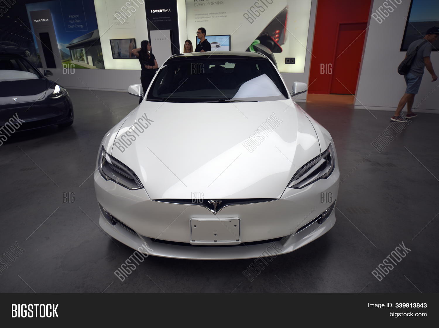 Tesla White Model S Image & Photo (Free Trial) | Bigstock