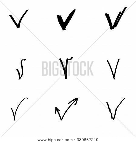 Set Hand-drawn Check Vector & Photo (Free Trial) | Bigstock