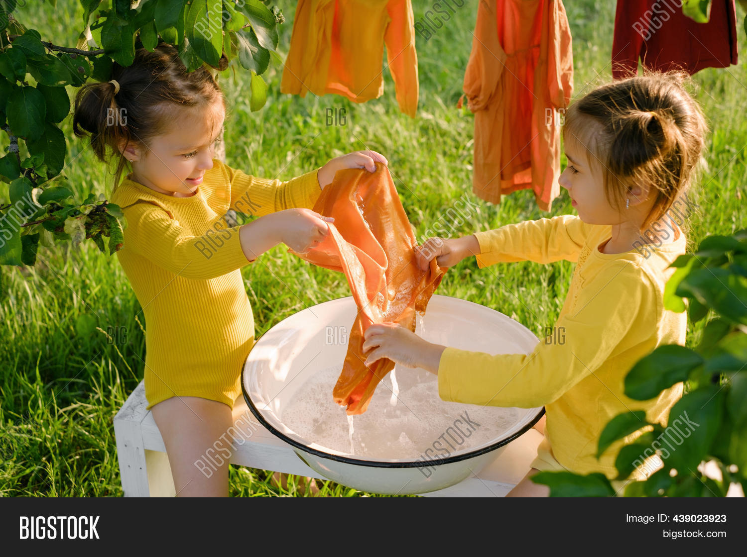 Two Cute Girls Wash Image & Photo (Free Trial) | Bigstock