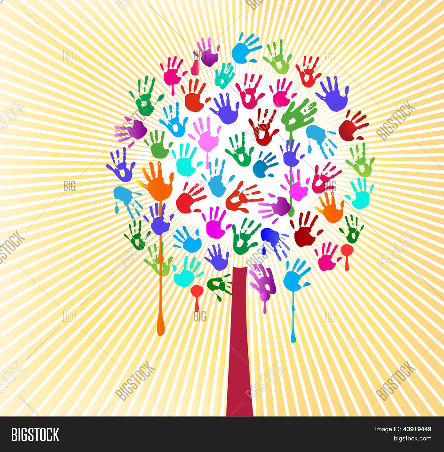 Hand Print Tree - Vector & Photo (Free Trial) | Bigstock