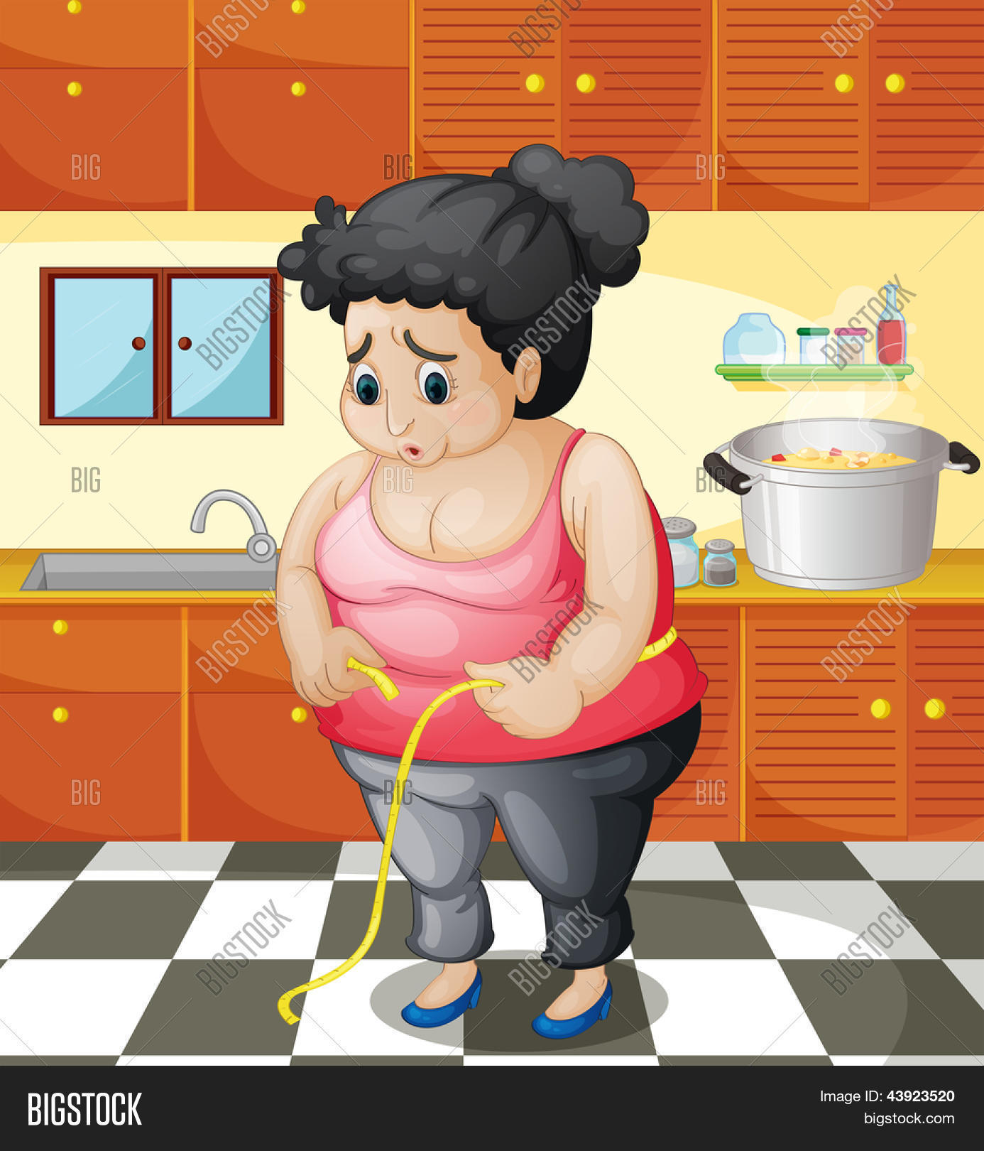 Illustration Fat Woman Image & Photo (Free Trial) | Bigstock