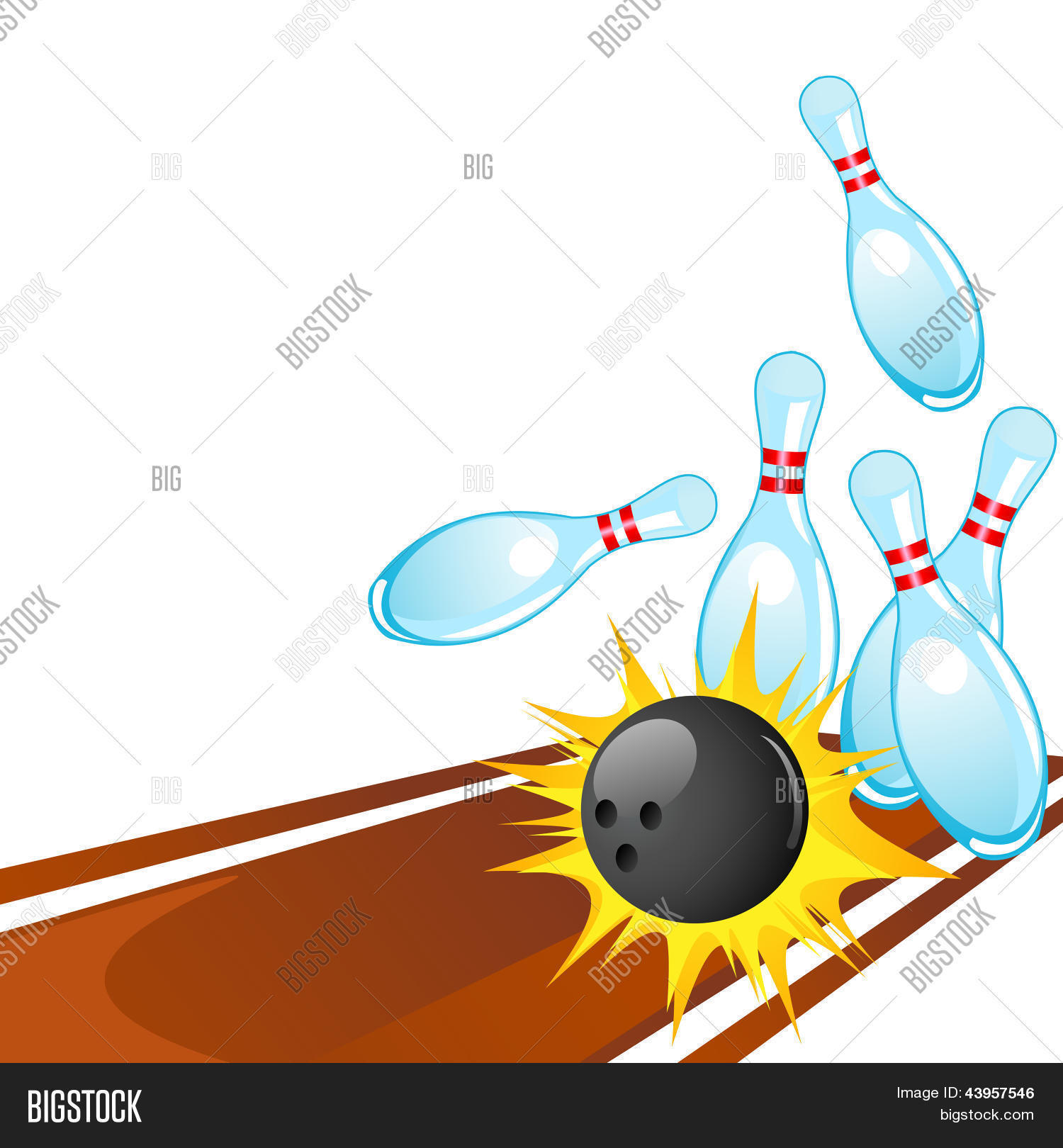 Falling Bowling Pin Vector & Photo (Free Trial) | Bigstock
