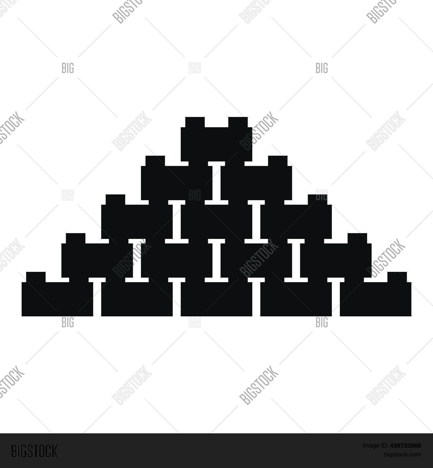 Pyramid Bricks Icon Vector & Photo (Free Trial) | Bigstock