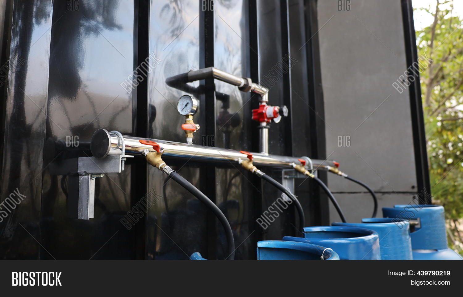 Gas Pipe Valve On Wall Image & Photo (Free Trial) | Bigstock