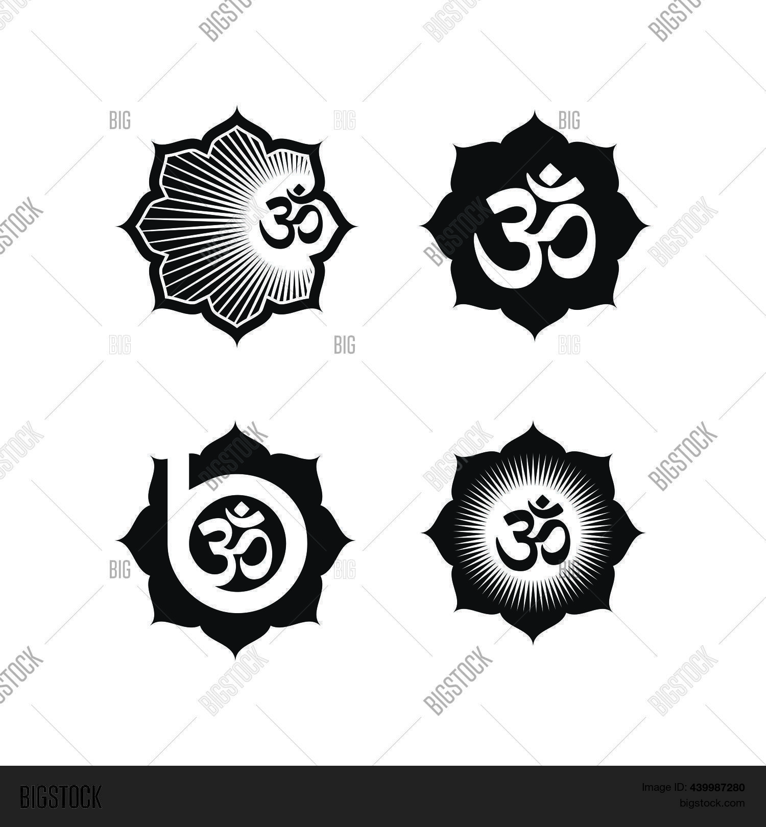 Set Om Symbol Logo Vector & Photo (Free Trial) | Bigstock