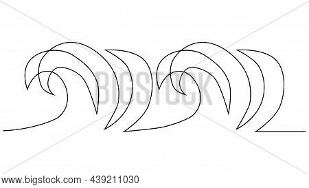 Sea Wave One Line Vector & Photo (Free Trial) | Bigstock