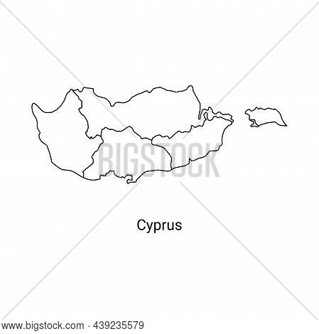 Cyprus Map Color Line Vector & Photo (Free Trial) | Bigstock