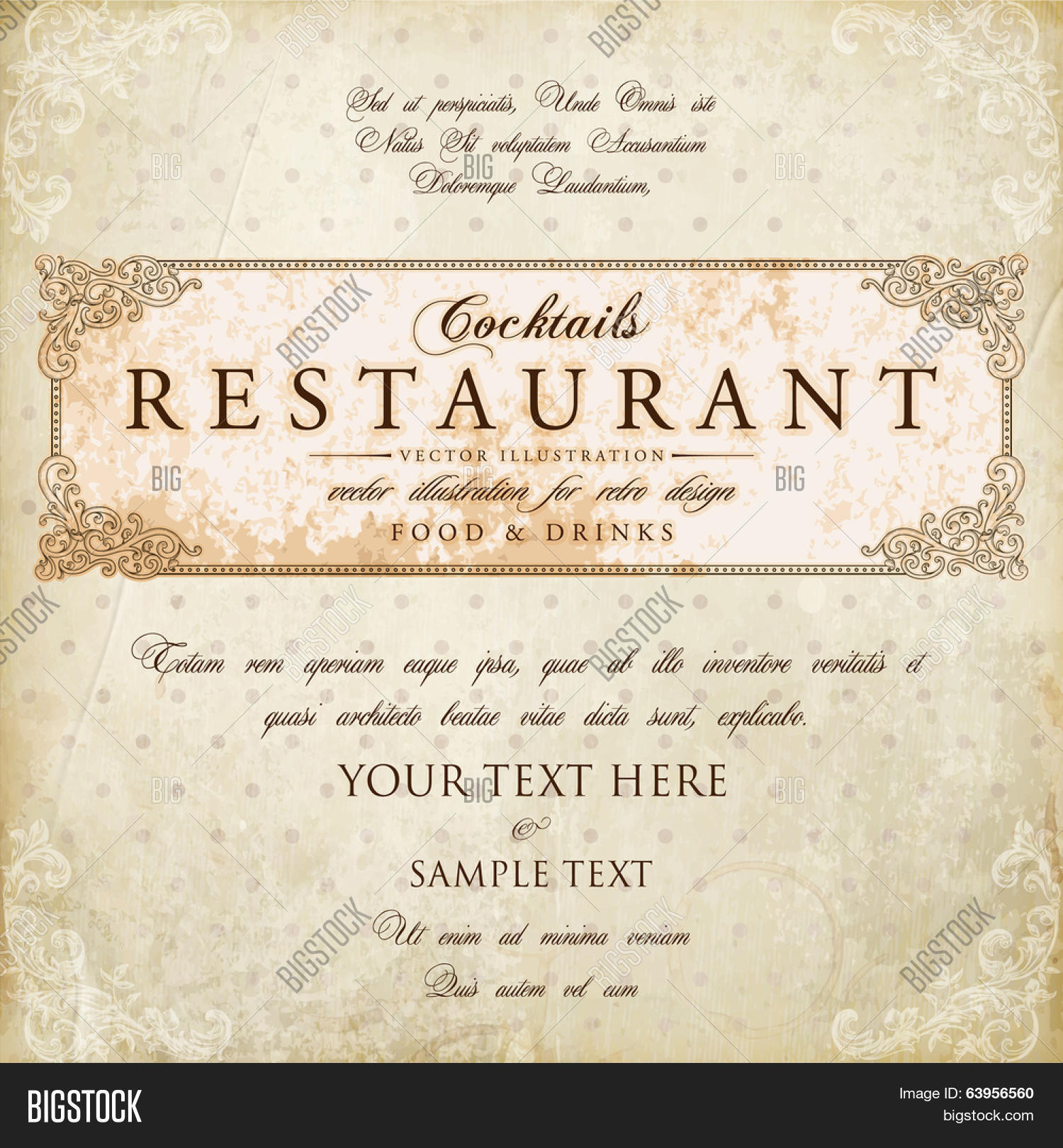 Restaurant Label Vector & Photo (Free Trial) | Bigstock
