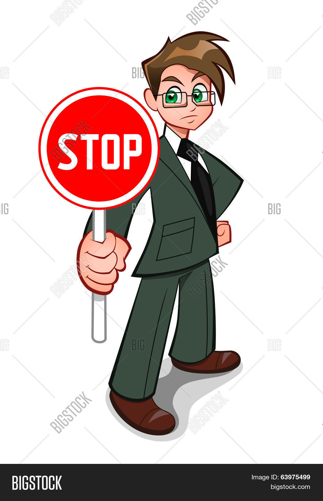 Man Stop Sign Vector & Photo (Free Trial) | Bigstock
