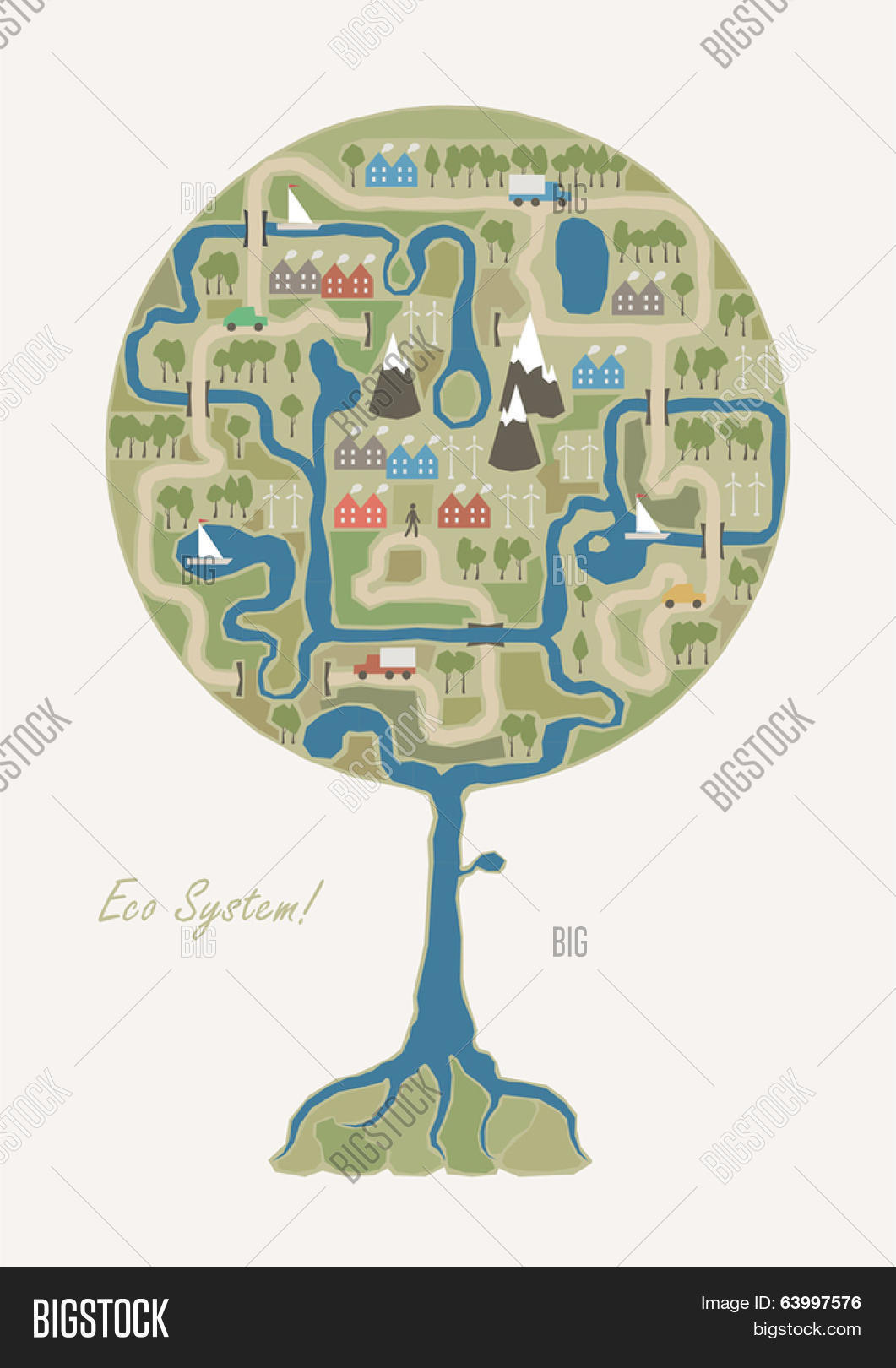 Eco Structure ( Tree Vector & Photo (Free Trial) | Bigstock