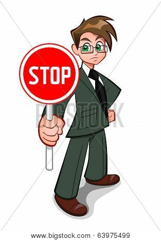 Man Stop Sign Vector & Photo (Free Trial) | Bigstock