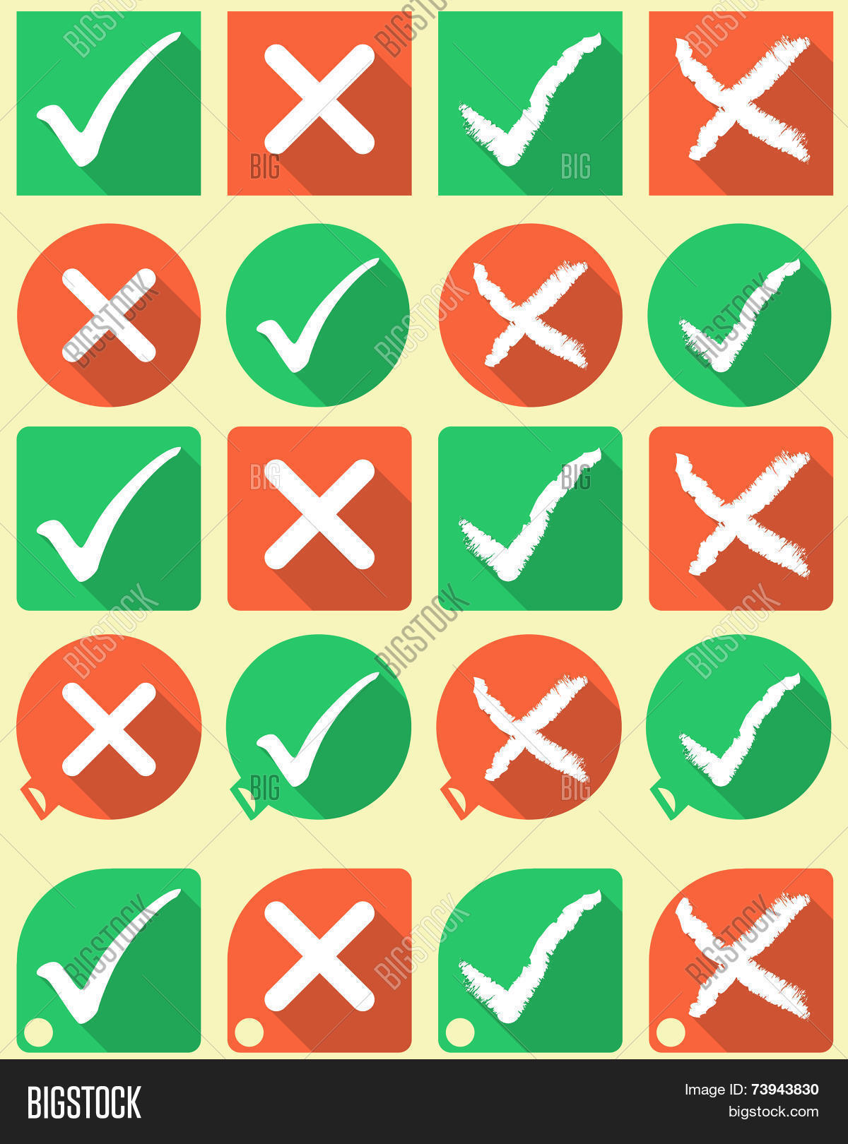 Tick Cross Symbols Vector & Photo (Free Trial) | Bigstock