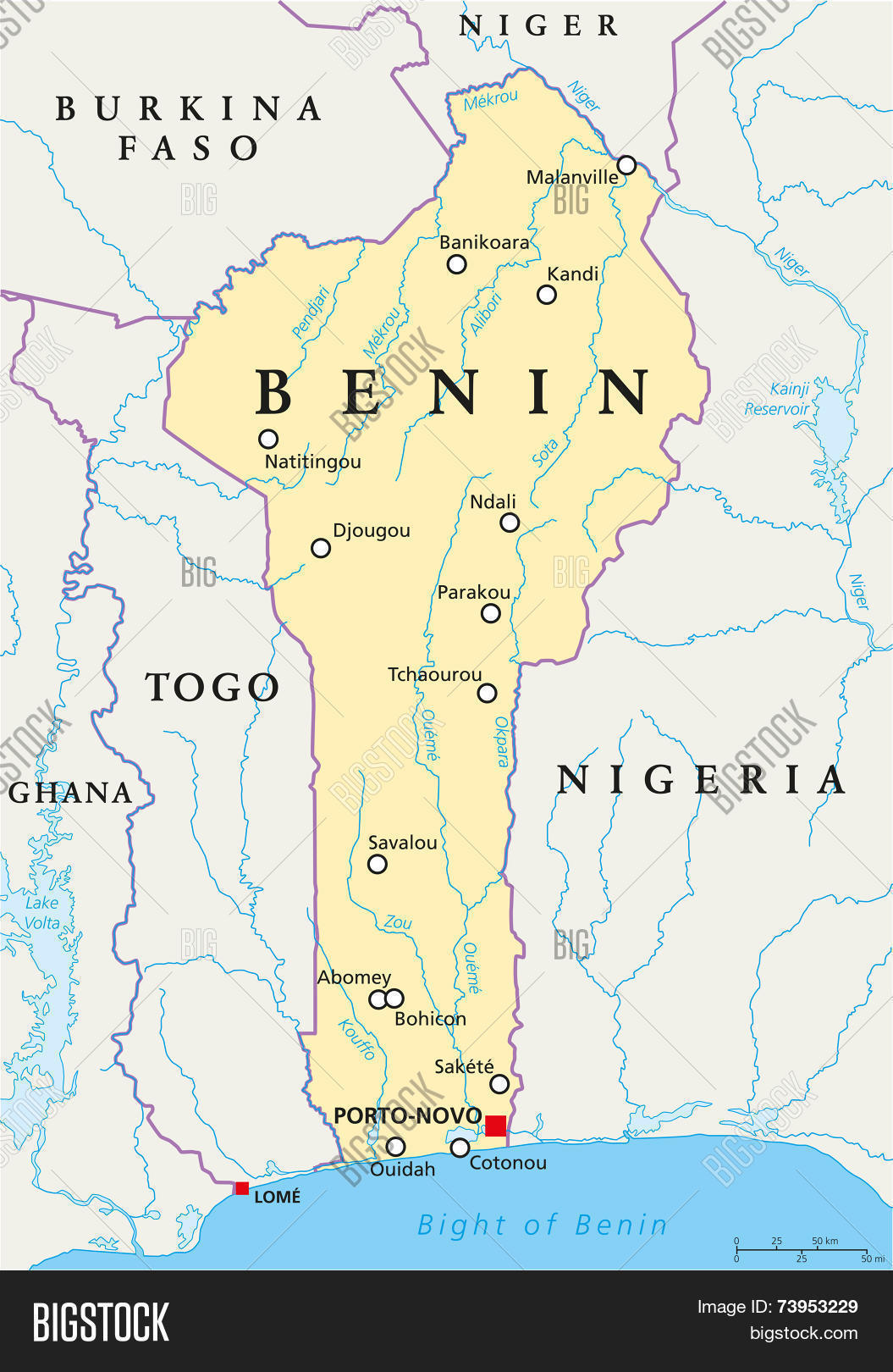 Benin Political Map Vector & Photo (Free Trial) | Bigstock