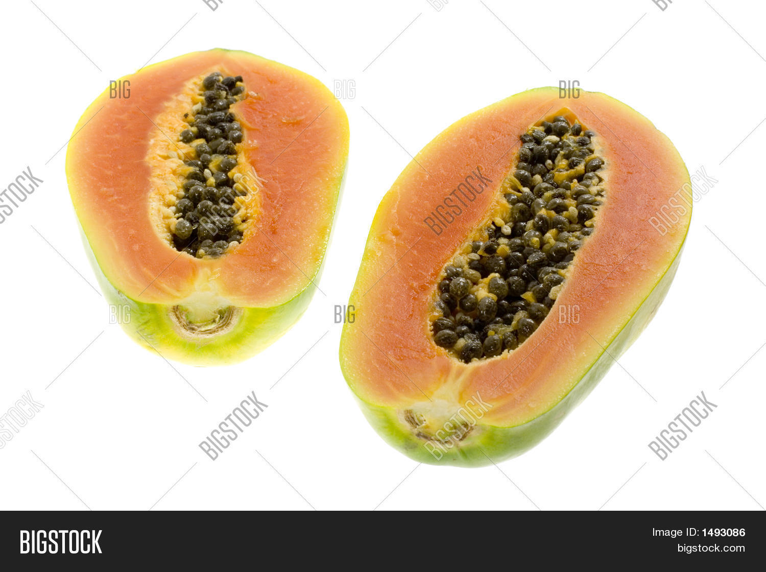 Two Halves Papaya Image & Photo (Free Trial) | Bigstock