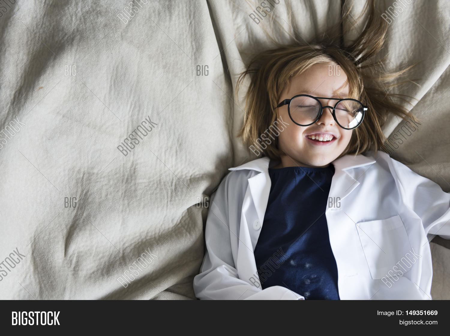 Little Girl Lay Bed Image & Photo (Free Trial) | Bigstock