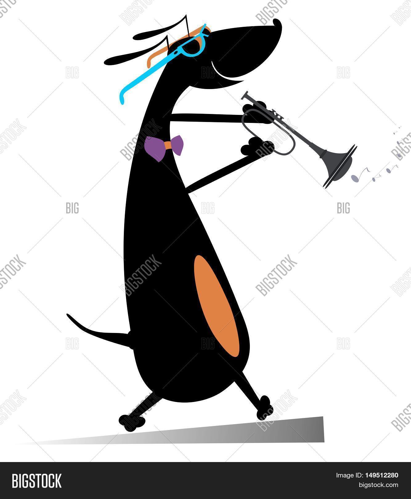 Dog Plays On Trumpet. Image & Photo (Free Trial) | Bigstock