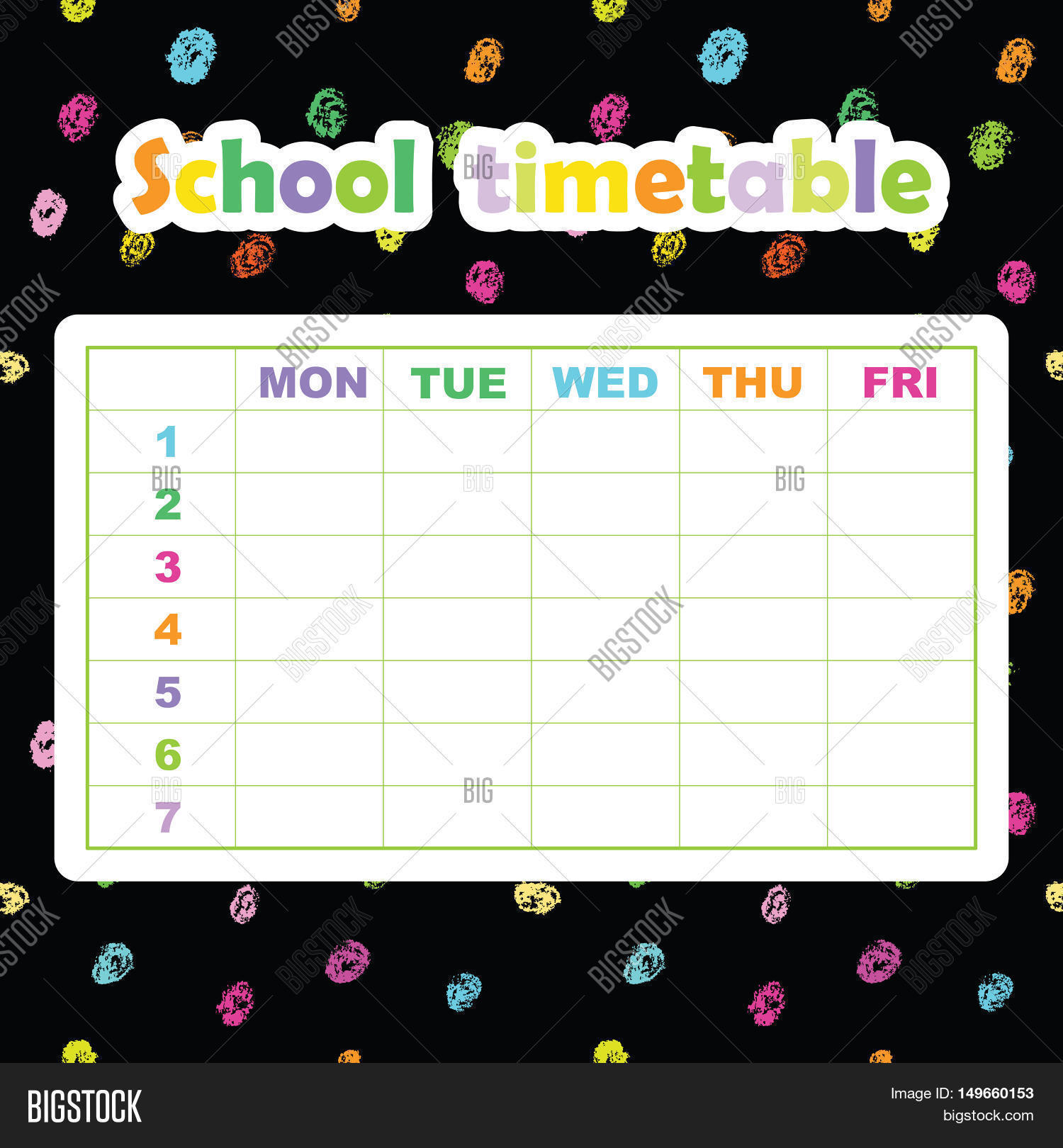 School Timetable Image & Photo (Free Trial) | Bigstock