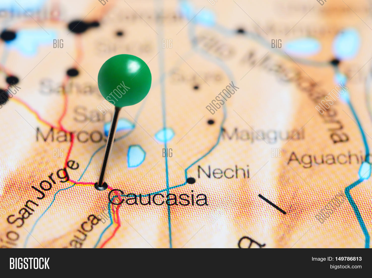 Caucasia Pinned On Map Image & Photo (Free Trial) | Bigstock