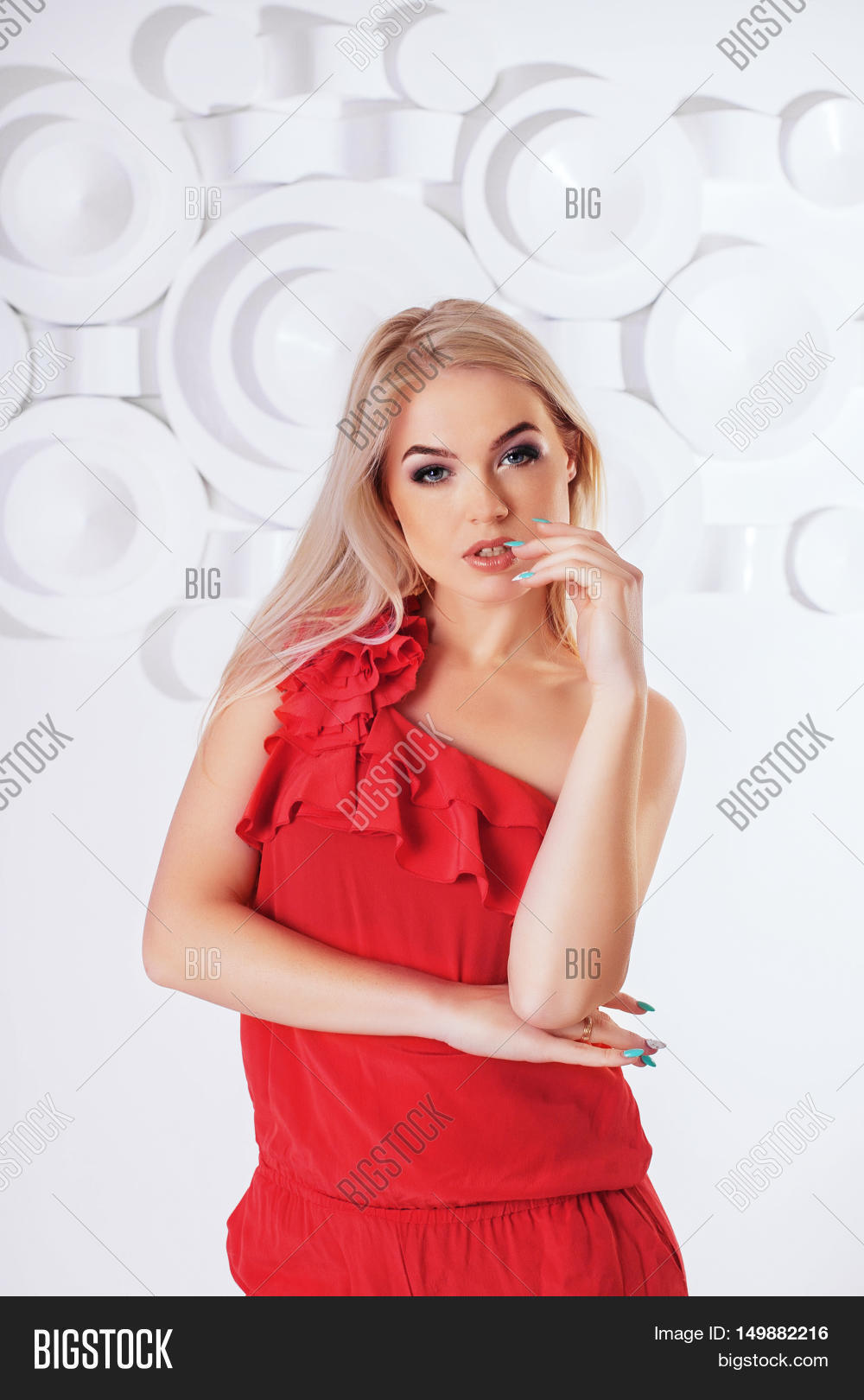 Sexy Blonde Red Image And Photo Free Trial Bigstock