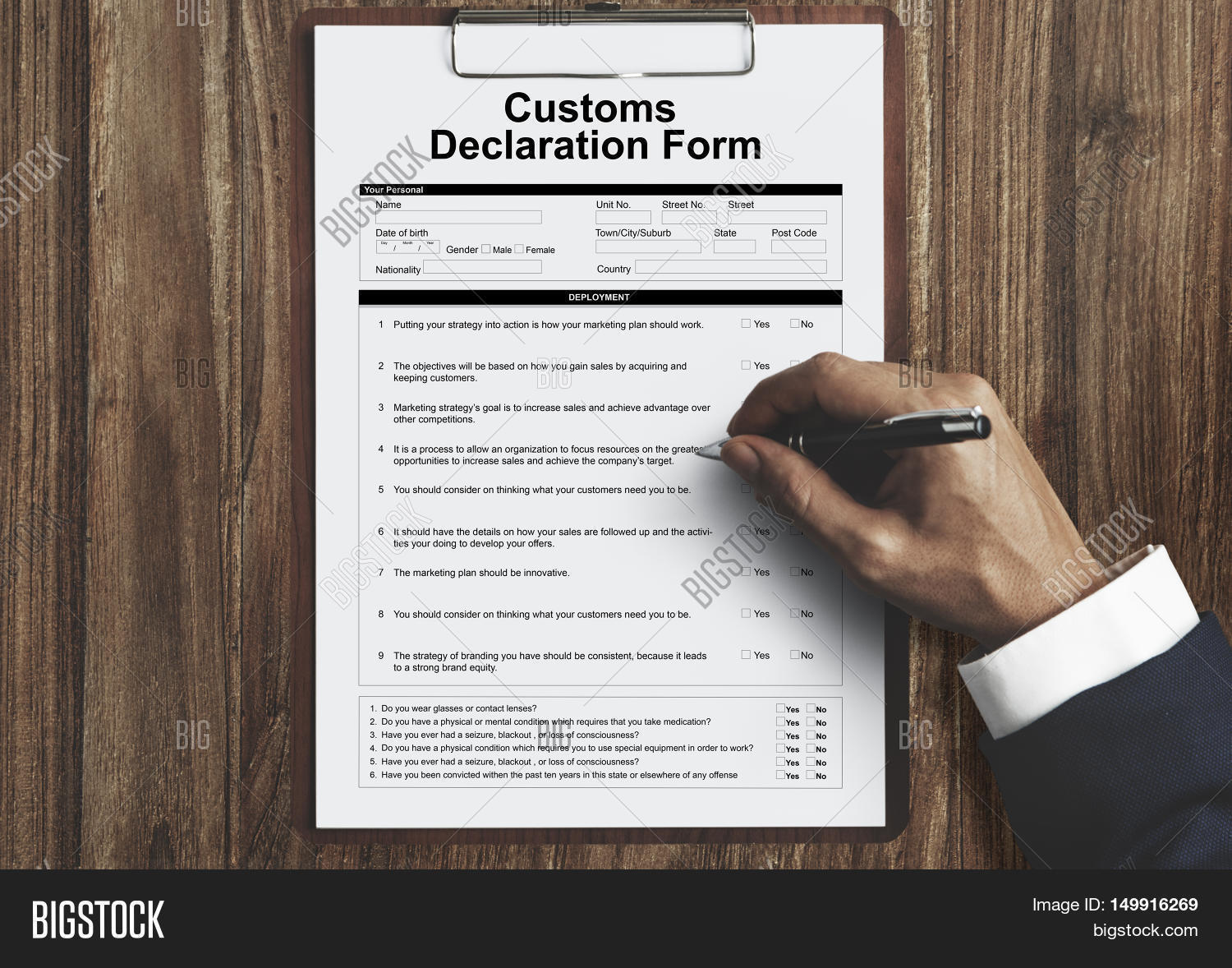 Customs Declaration Image & Photo (Free Trial) | Bigstock