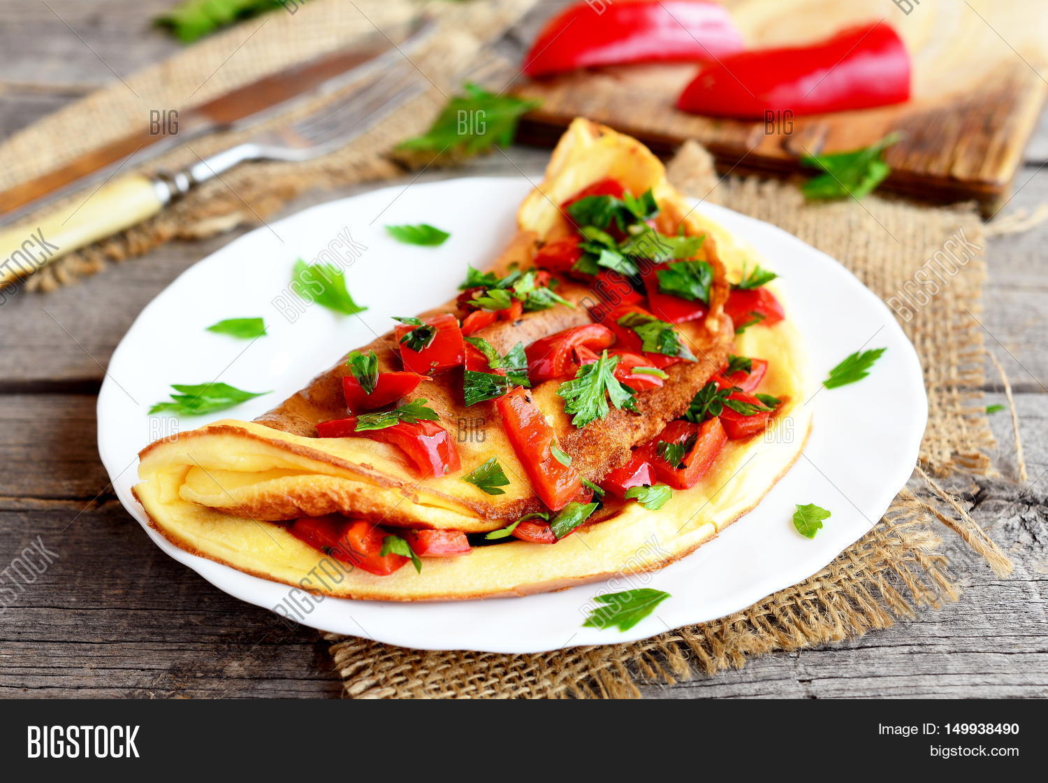 Omelette Vegetables On Image & Photo (Free Trial) | Bigstock