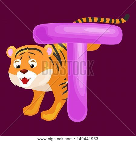 Tiger Animal Letter T Vector & Photo (Free Trial) | Bigstock
